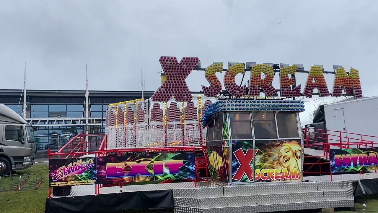 X scream off ride Hartlepool valentines funfair 2020 - YouTube