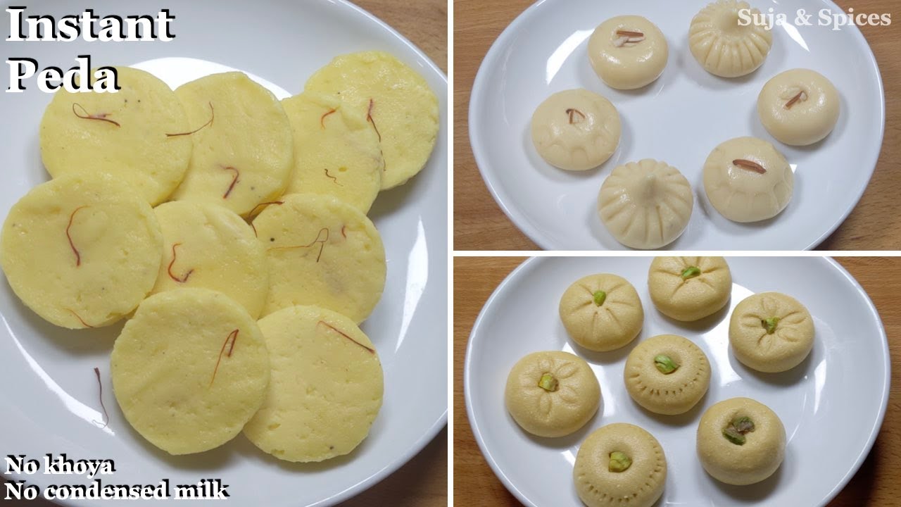 Easy And Instant Peda Recipes Milk Peda Kesar Peda Recipe No Condensed