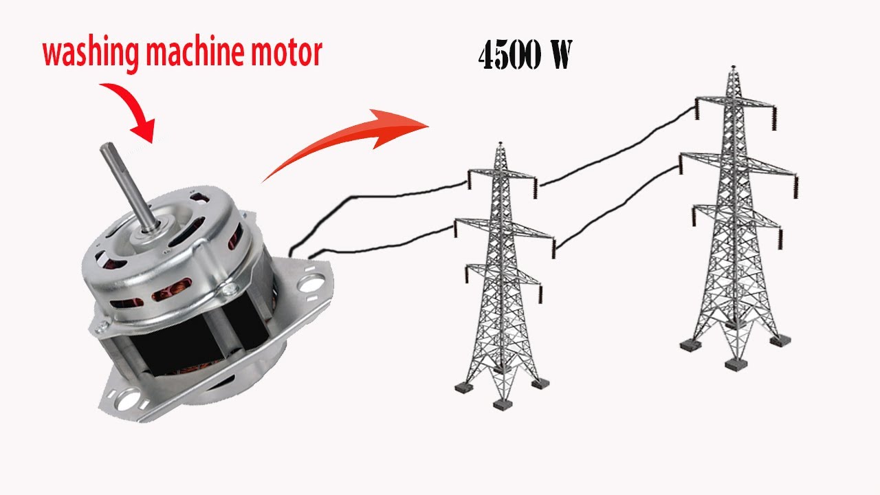 i turned washing machine motor into generator - YouTube