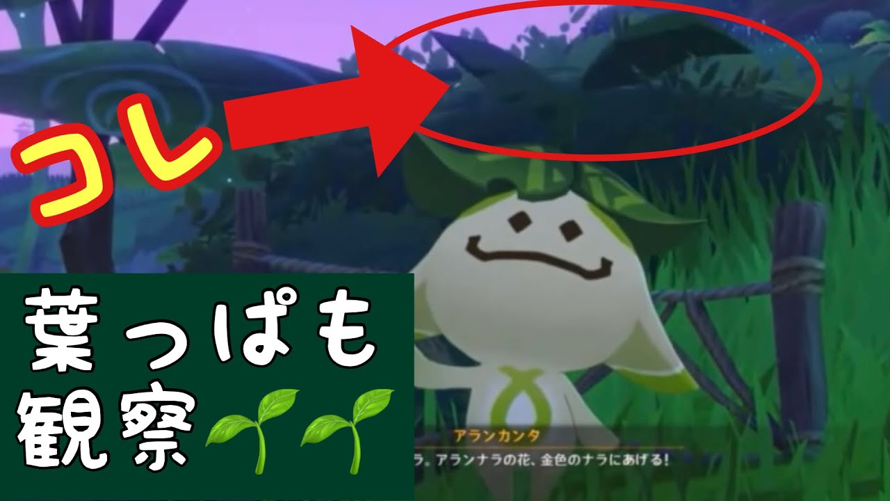 【原神】アランナラが飛ぶ瞬間の葉っぱの動きが細かくて凄い。 The movement of the aranara leaves ...