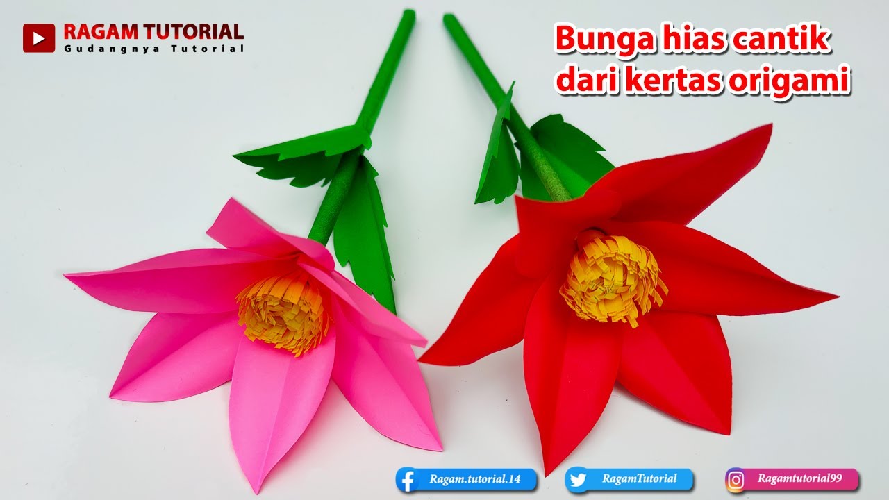 DIY Paper Flower - Cara Membuat Bunga Hias Cantik dari Kertas Origami ...