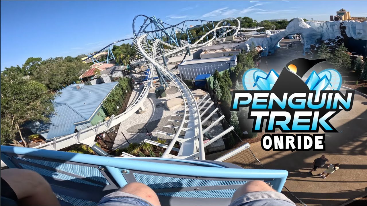 NEW 2024 | Penguin Trek - SeaWorld Orlando (POV / Onride) Front Row ...