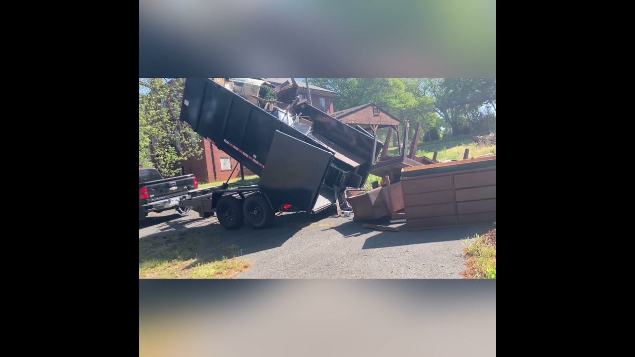 Dumping junk - junk removal - dump trailer - YouTube