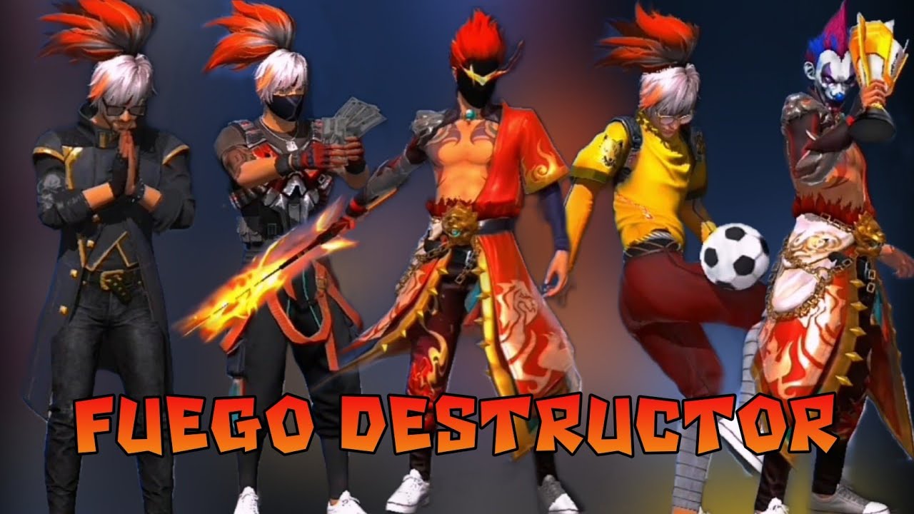 🔥 COMBINACIONES CON EL ASPECTO "FUEGO DESTRUCTOR" _ FREE FIRE - YouTube