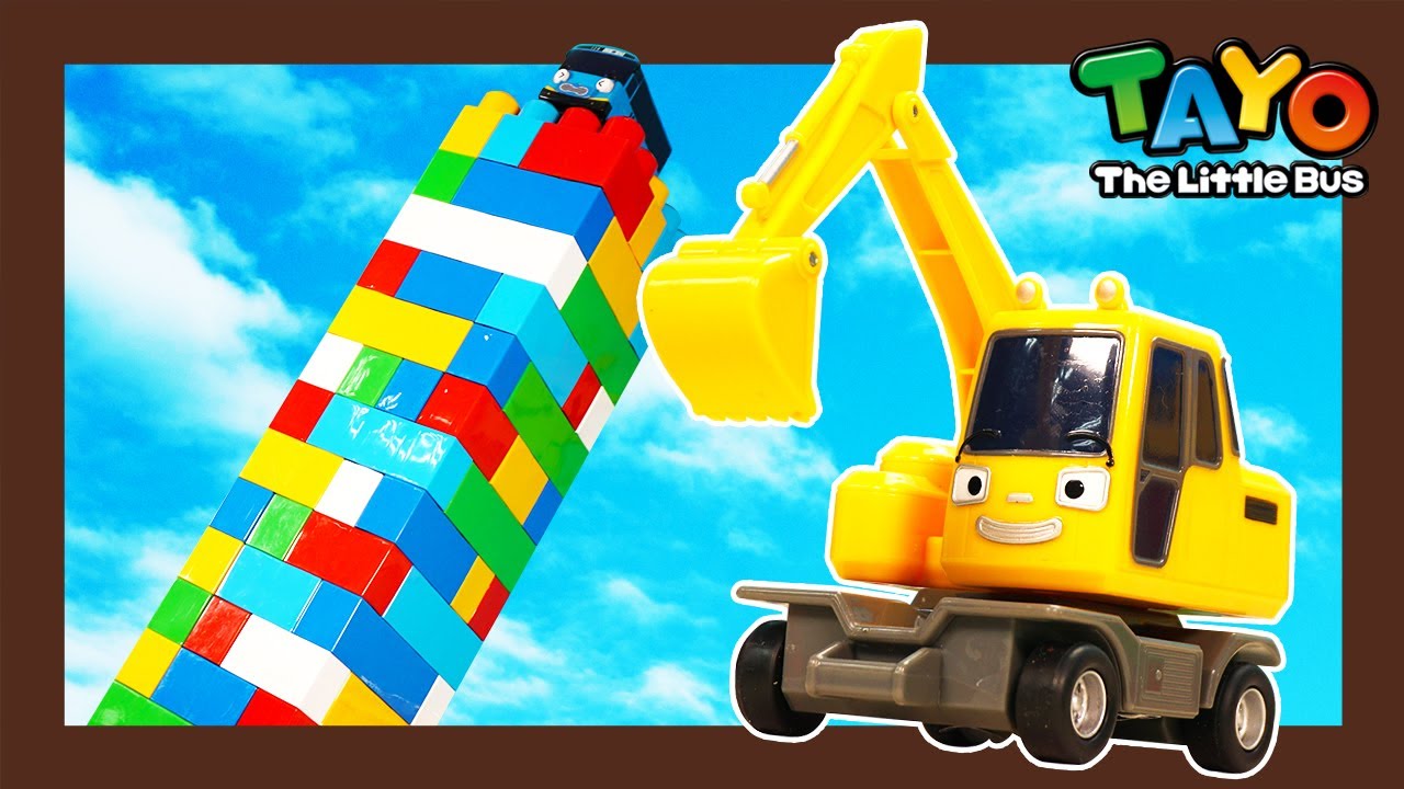 Tayo fällt vom Regenbogenturm! l Schweres Fahrzeug Lego Play l Tayo ...
