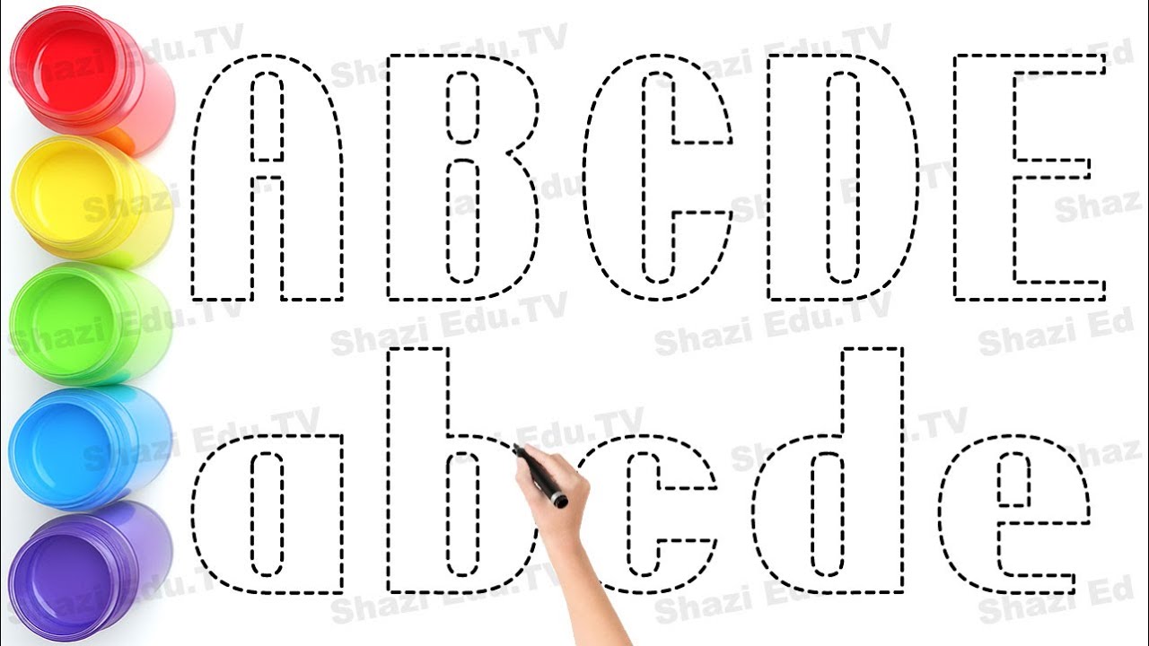 Learn ABCDE - Kids Tracing & Coloring Fun - YouTube