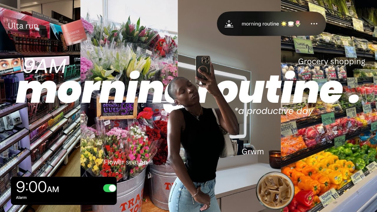 *realistic* 9am morning routine 🌷 skincare, healthy habits, college ...