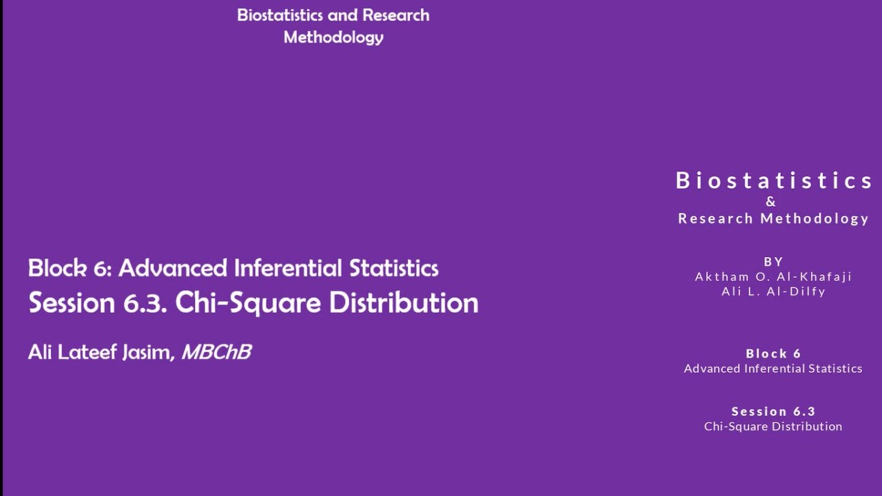 Biostatistics & Research Methodology | 6.3.Chi-Square Distribution ...