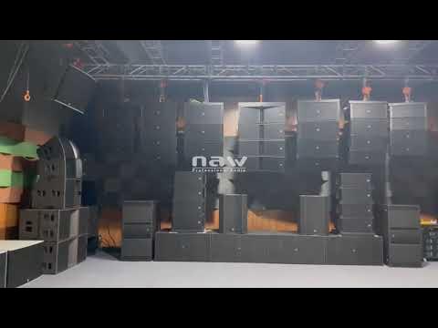 Dual 12 inch Three-way line array testing - YouTube