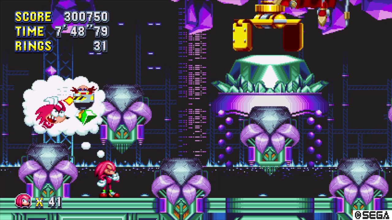 Sonic Mania - Knuckles Lava Reef (Scene with the Master Emerald + Boss ...
