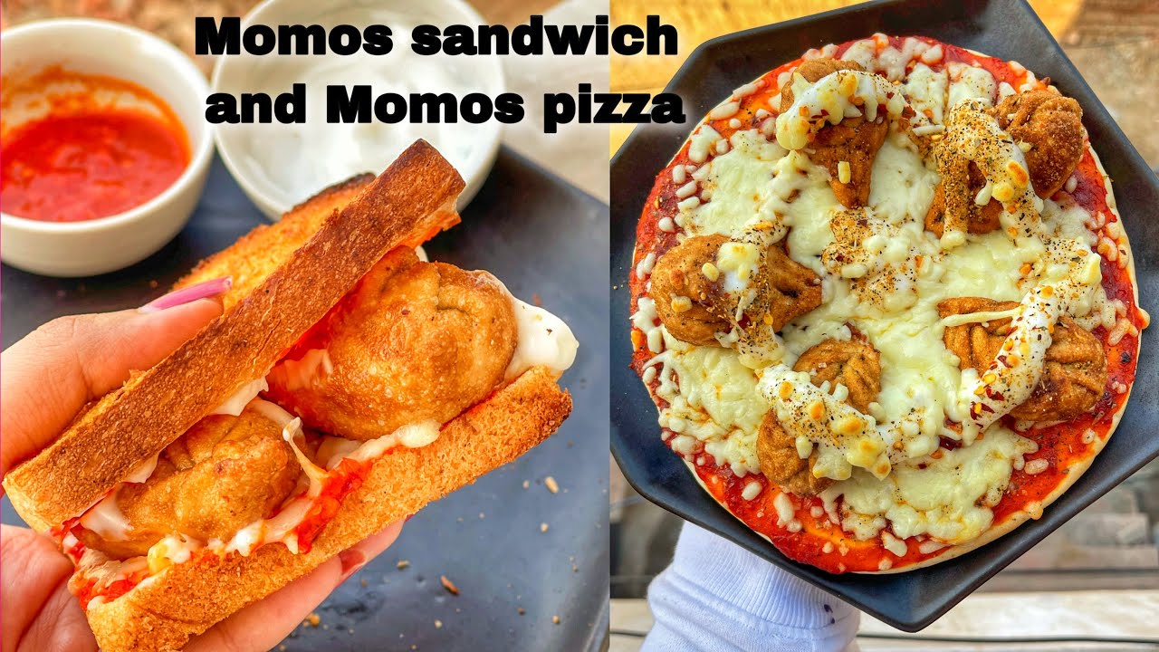 Momos Sandwich | Momos Pizza | वेज मोमोज रेसिपी | 5 minutes Easy and ...