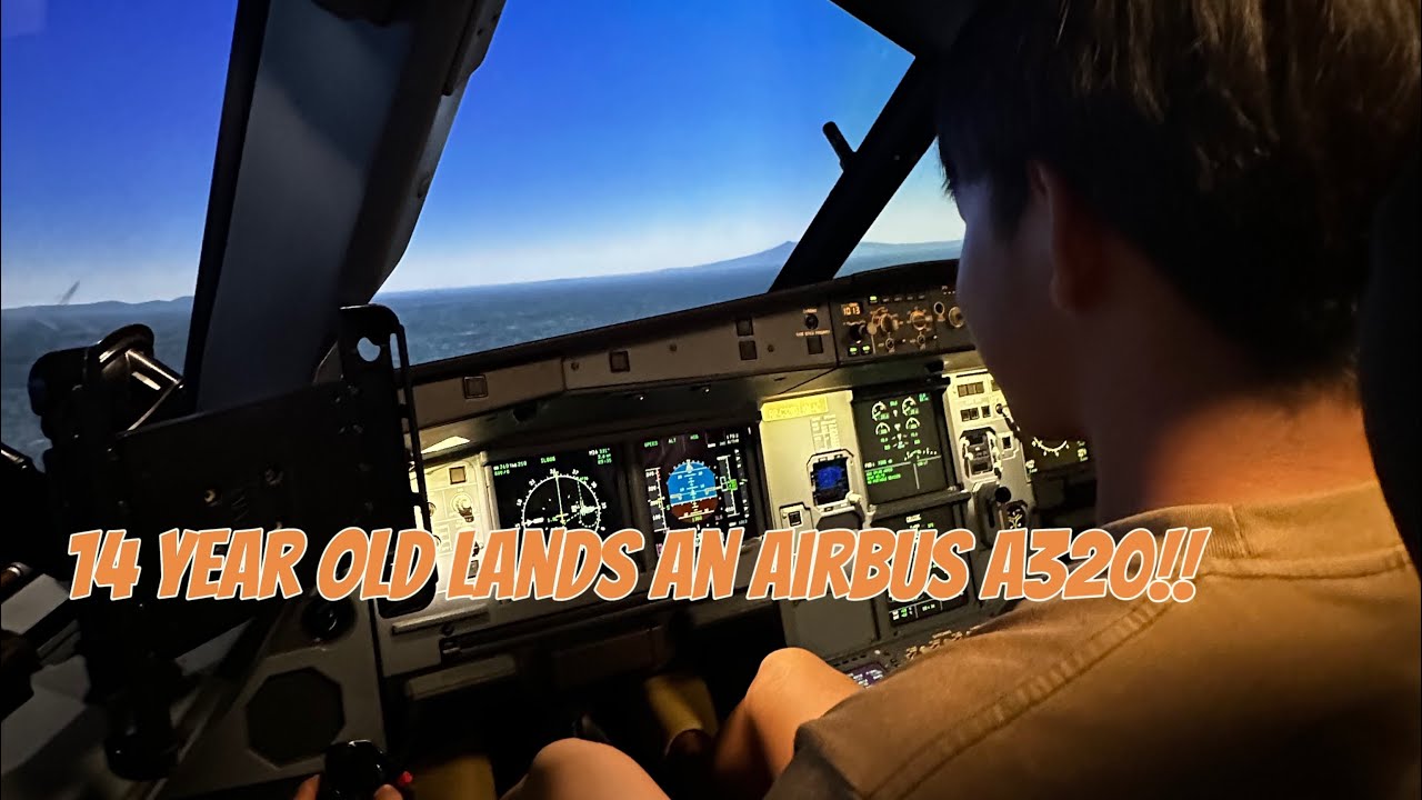 14 Year old lands an A320 Full Flight Simulator - YouTube