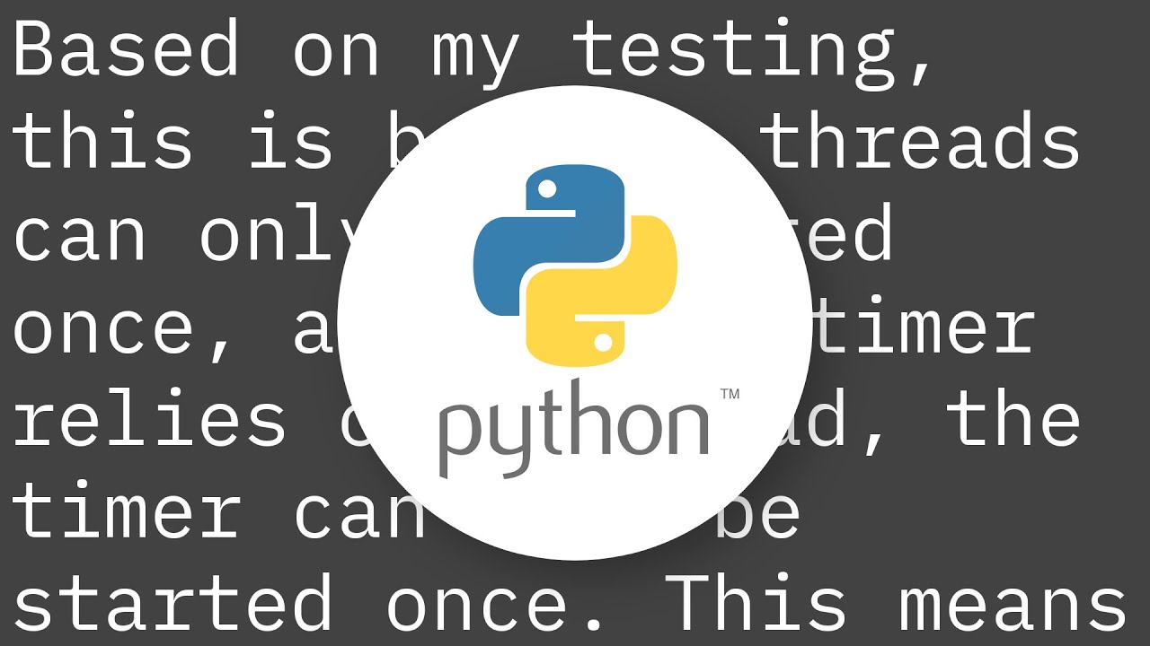 Python Timer Start And Reset Youtube 3321