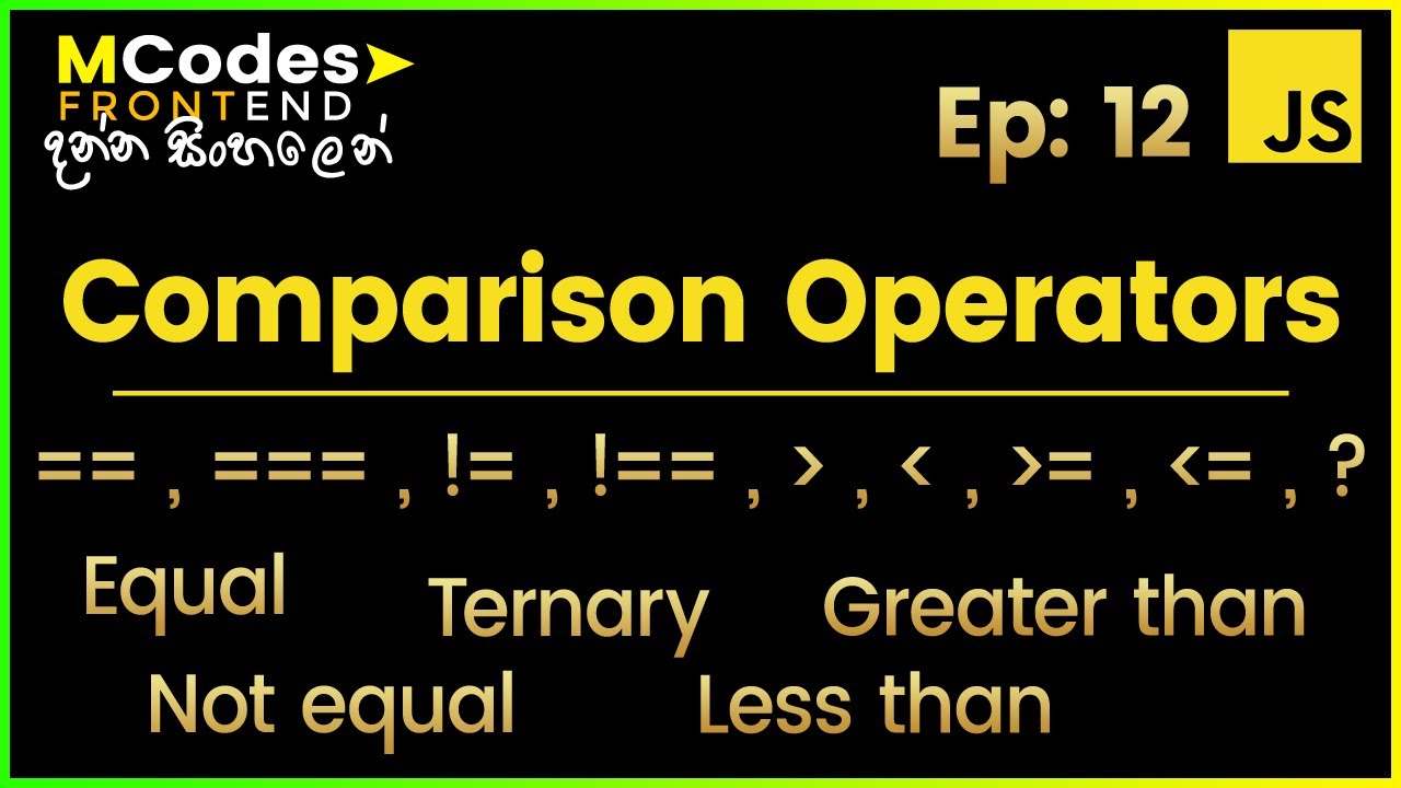Javascript Comparison Operators In Sinhala Youtube 7284