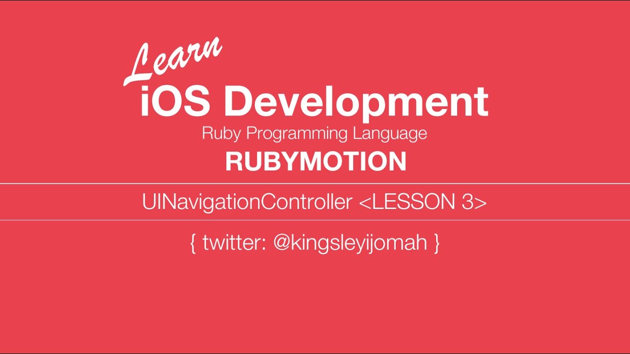 iOS Programming Video Tutorials (RubyMotion - 3) - YouTube