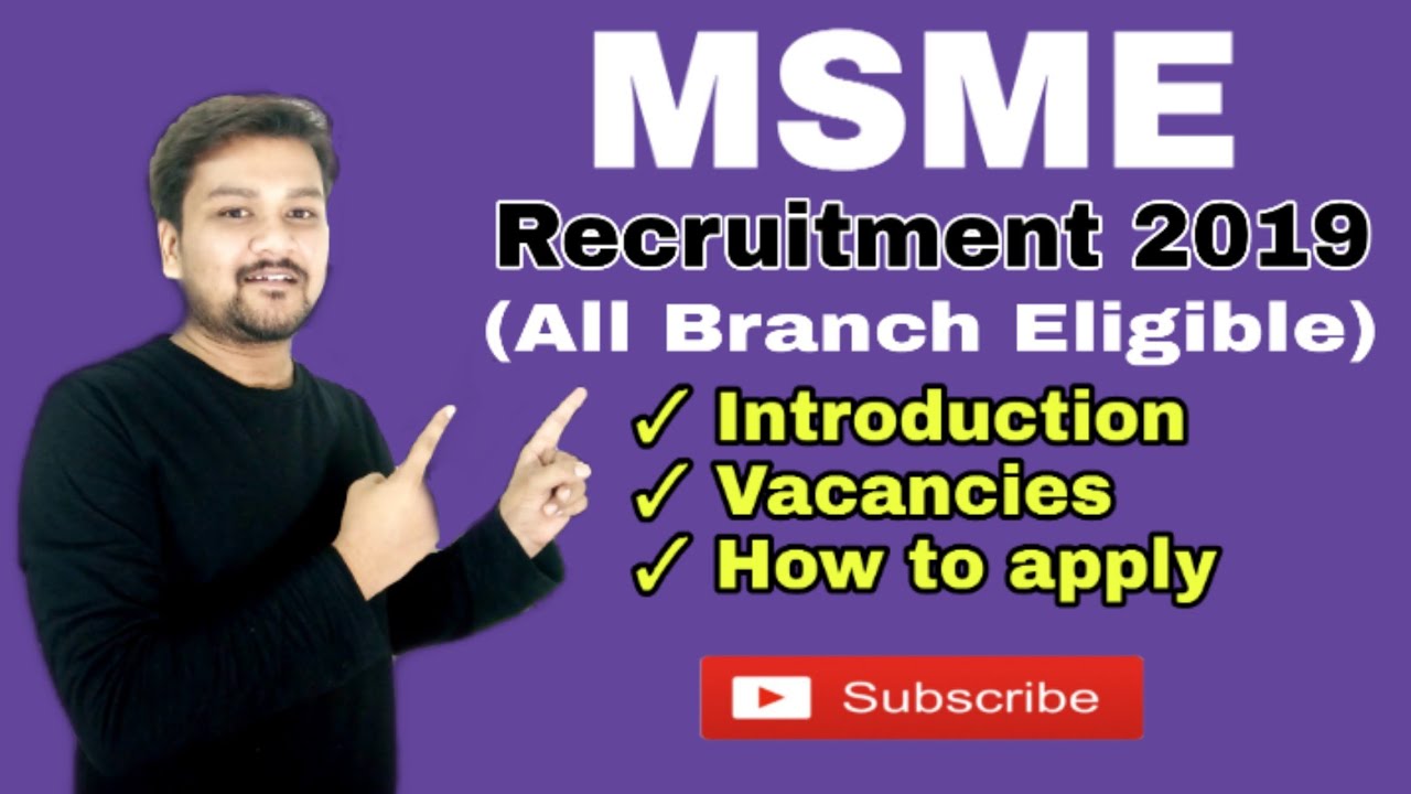 MSME Bhiwadi Recruitment | MSME Latest Job update - YouTube