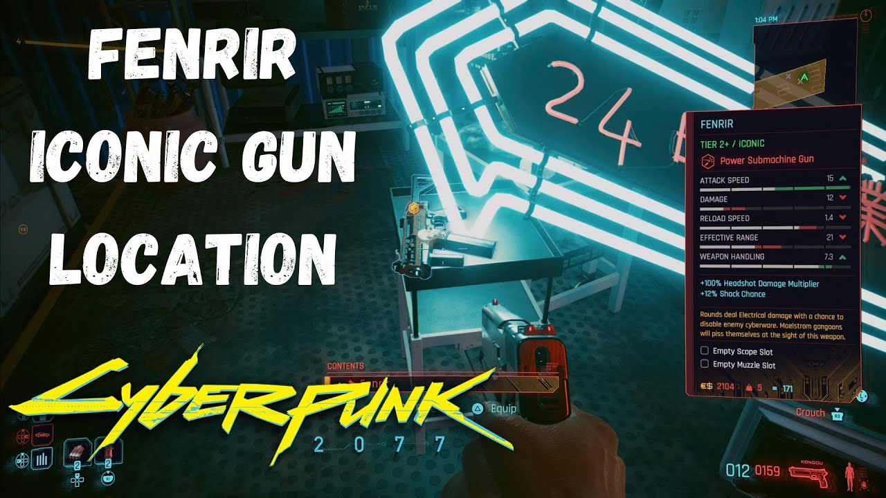 Fenrir iconic submachine gun location in Cyberpunk 2077 - YouTube