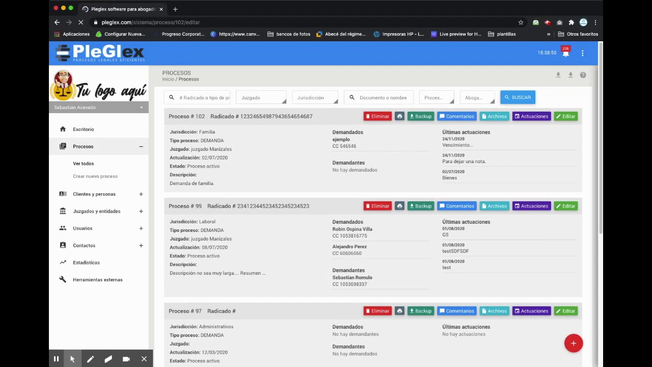 PleGlex, plataforma para abogados - YouTube