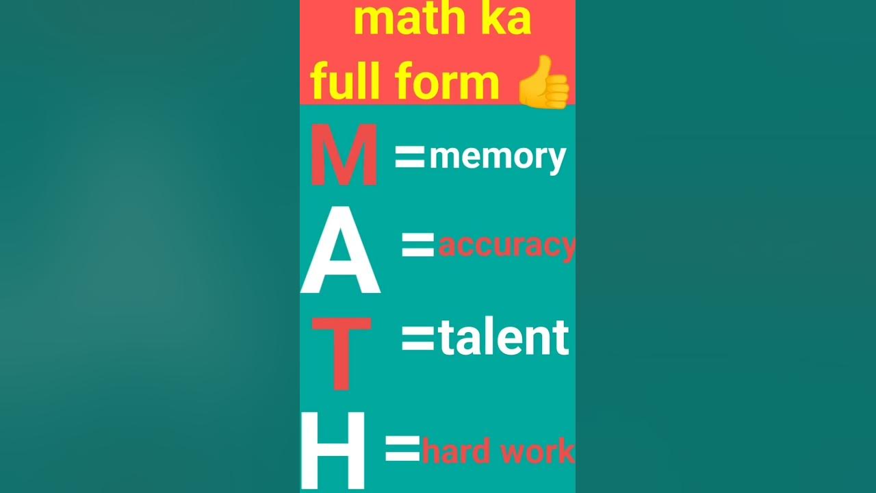 Math Ka Full Form math Full Form YouTube math-ka-full-form-math-full-form-youtube