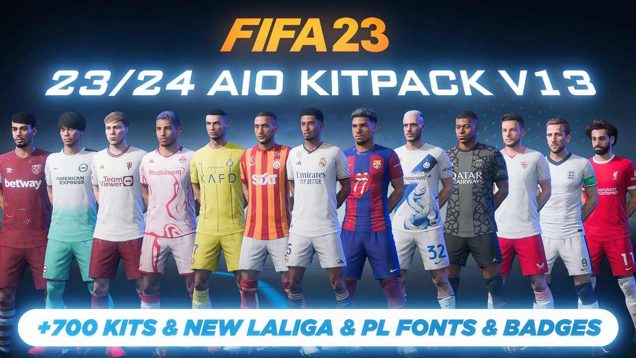 23/24 AIO Kits V13.1 Mod For FIFA 23 (+700 Kits, New Fonts, New Badges ...