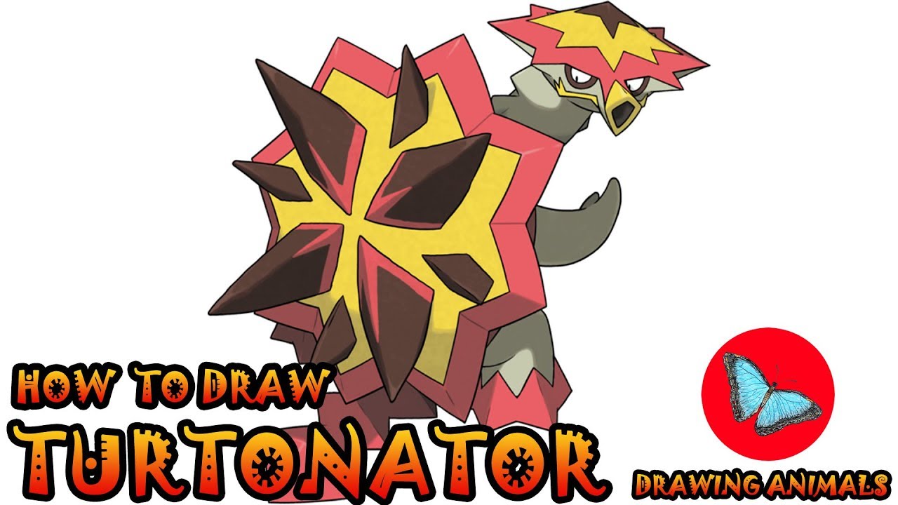 How To Draw Turtonator Pokemon | Drawing Animals - YouTube