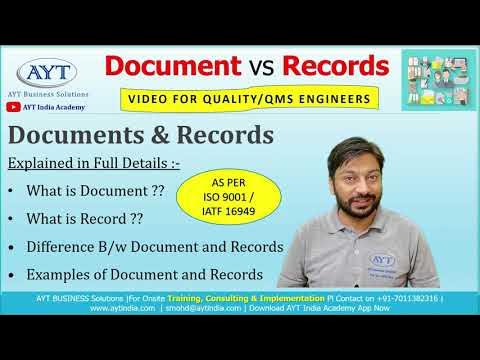 Document Vs Records | Difference Between Document and Record (In Hindi ...