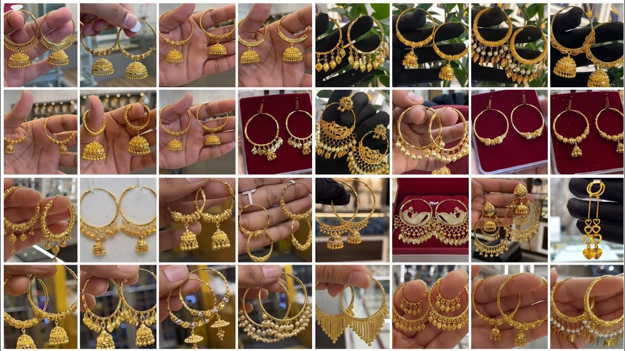 #2025 New Design Gold Hoops Earrings Gold baliyan Design/sone ki ...