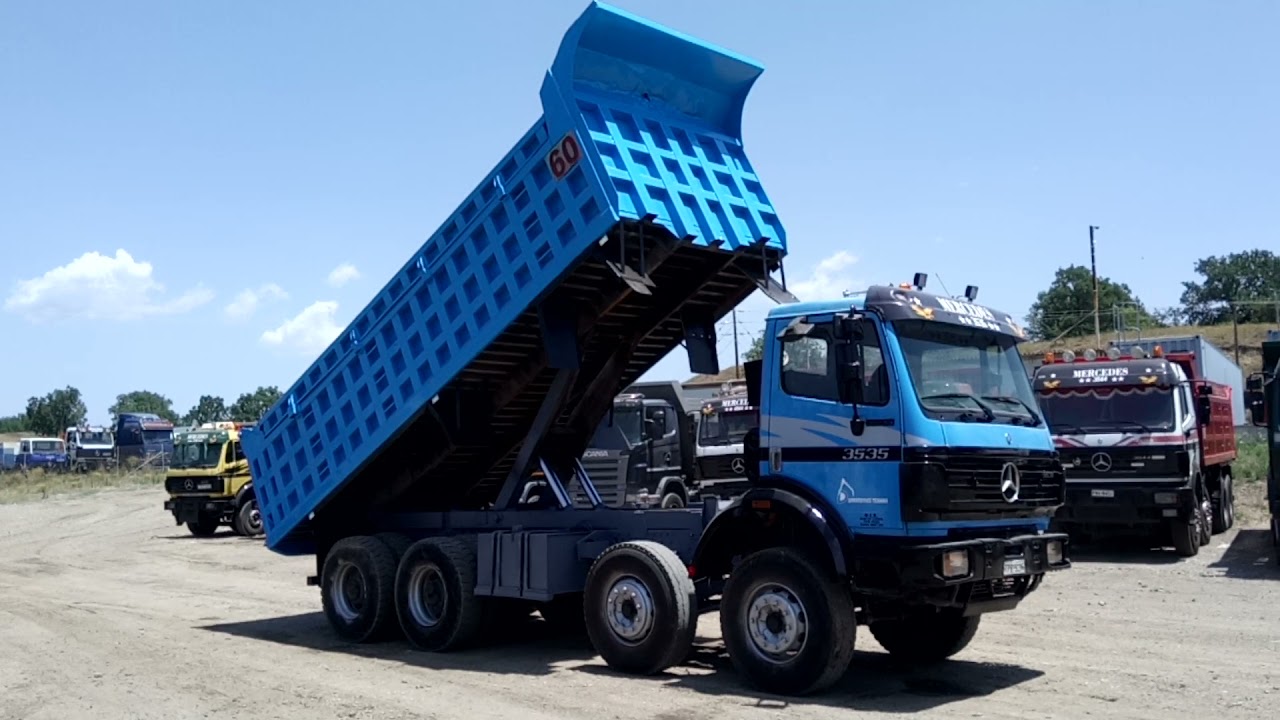 Mercedes 3535 Blue in operation with tipping moves - YouTube