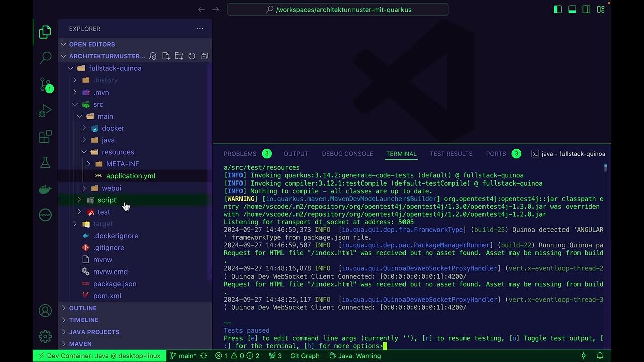 Live Coding im Angular Quarkus Fullstack Projekt - YouTube