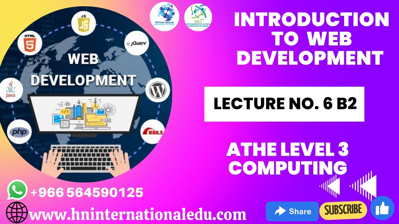Introduction To Web Development Lecture No 06 B2 Athe Level 3 Computing Youtube