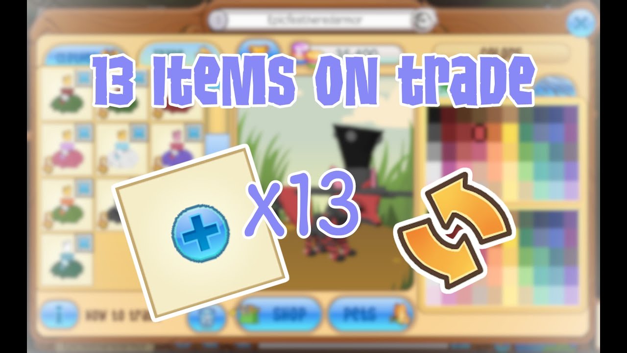 How to put 13 items on trade in ANIMAL JAM CLASSIC - YouTube