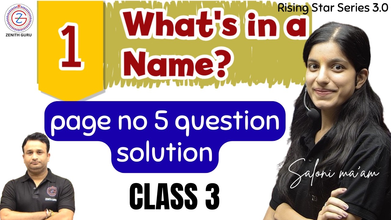 page no 5 question solution Chapter 1 What's in a name? | Class 3 Maths ...