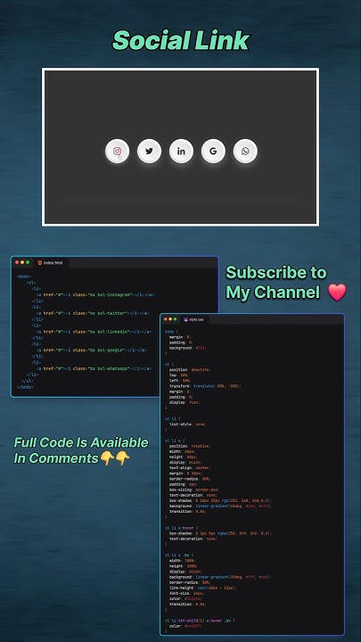 Elegant Social Media Icons With Hover Effects Html And Css Tutorial Codingtutorial Youtube