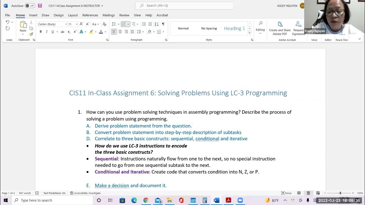 CIS11 Unit 6 Lecture: Decomposition and Debugging in Assembly - YouTube