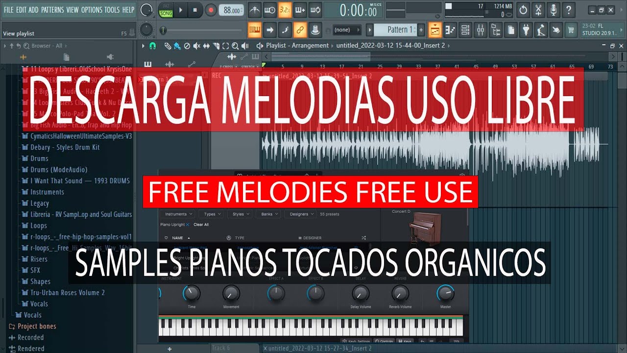 Samples pianos #2 uso libre/ Samples sin derecho de autor/ BEAT RAP HIP ...