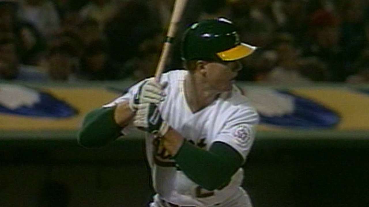 CAL@OAK: McGwire hits first home run of 1987 season - YouTube