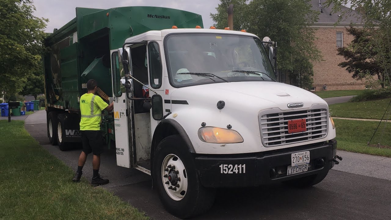 Freightliner M2 106 / McNeilus Manual Side Loader Garbage Truck - YouTube