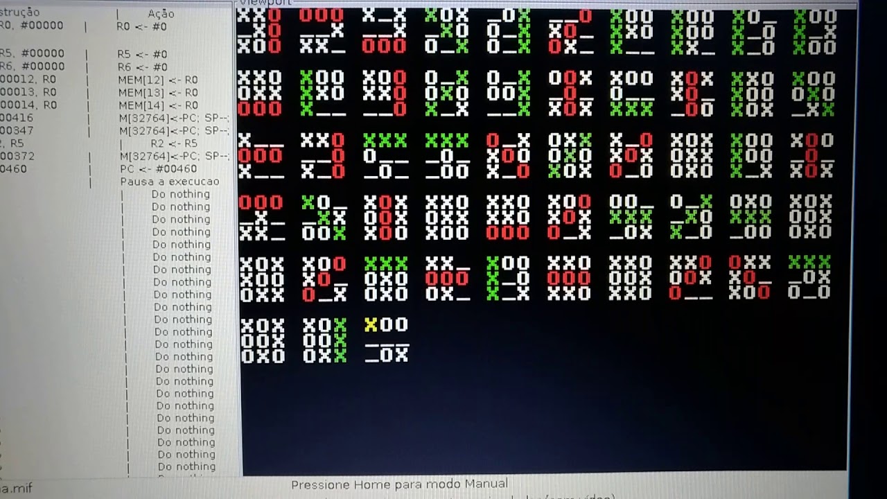 Testando jogo da velha feito em assembly like a boss - YouTube