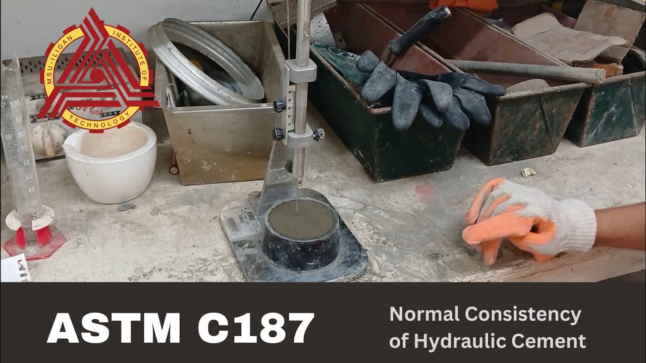 ASTM C187 - Normal Consistency of Hydraulic Cement - YouTube