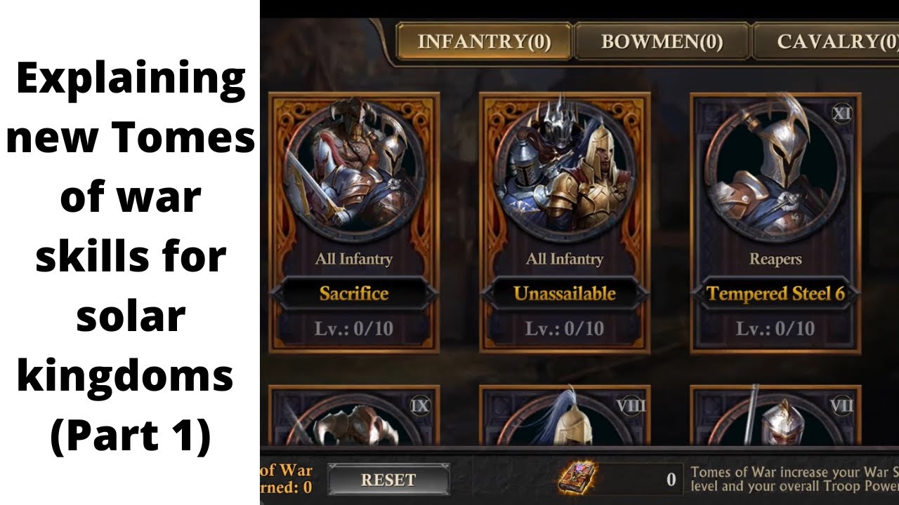 Explaining new tomes of war skills for solar kingdoms and how they help ...