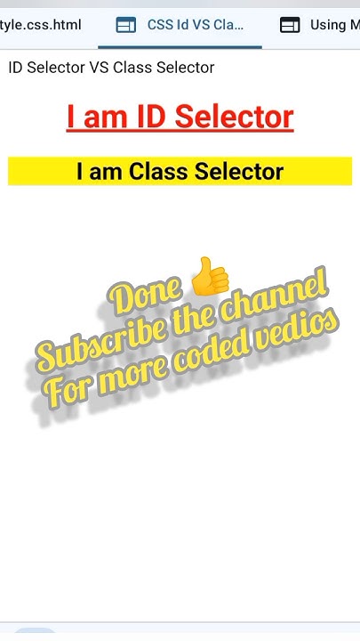 ID Selector VS Class Selector in CSS #css #htmlcss - YouTube