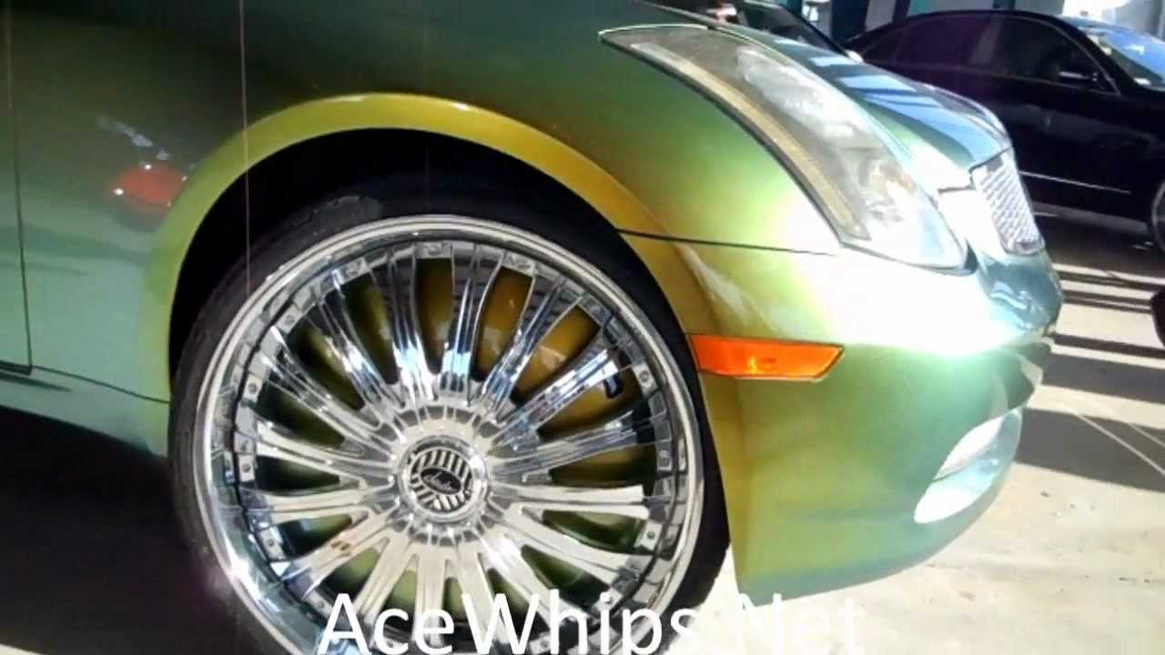 AceWhips.NET- Outrageous Infiniti G35 Coupe on 24" Davin Floaters - YouTube