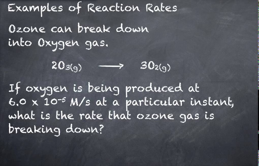 Chemistry 14.1b Examples of Reaction Rates - YouTube