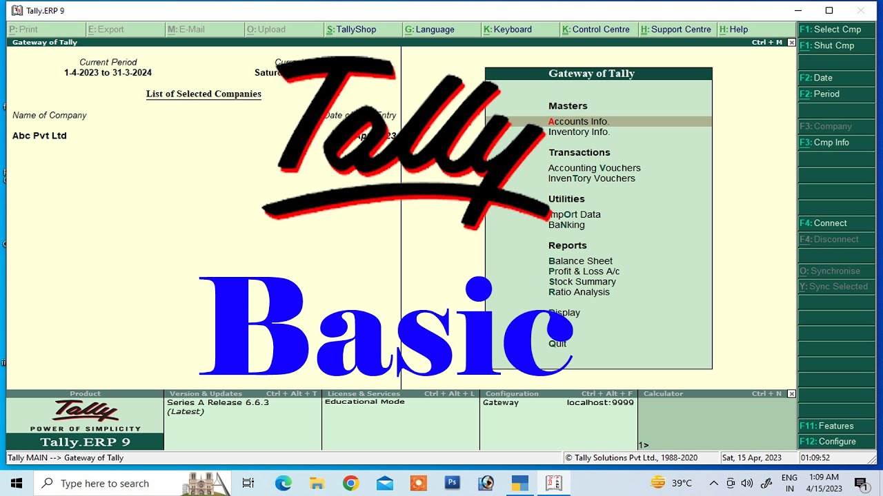 tally basic | tally erp 9 | tally tutorial in hindi | tally course | tally in hindi |tally ...