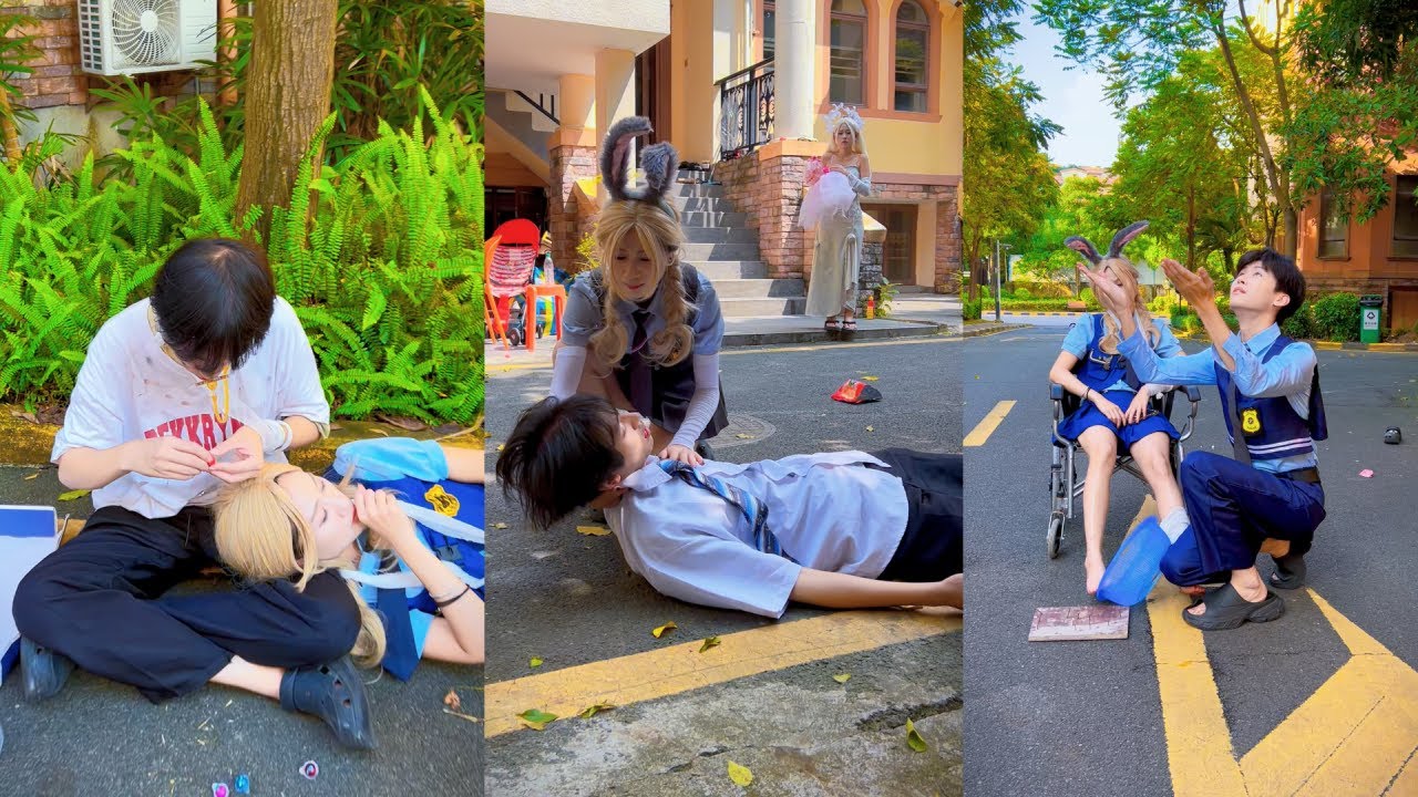Officer Rabbit and Superman helped the little beggar#officer #angel ...