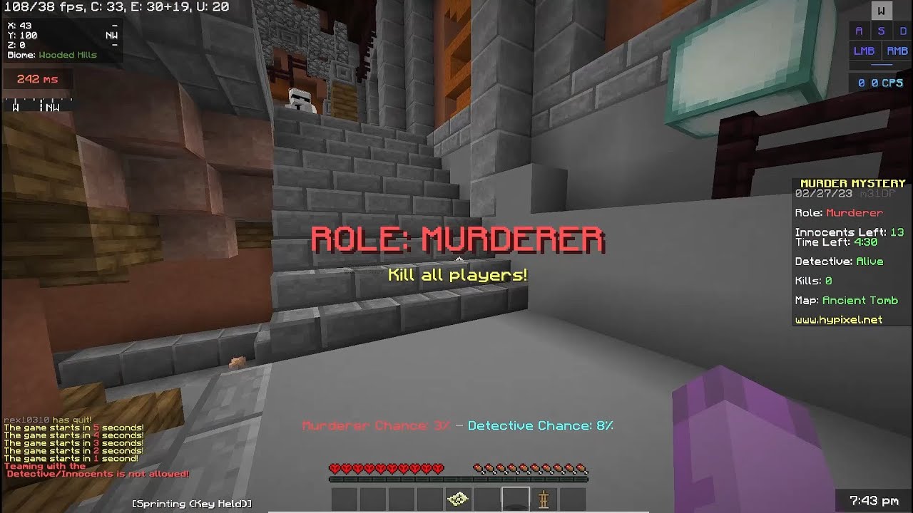 HYPIXEL MURDER MYSTERY BUT I AM ALWAYS MURDERER - YouTube