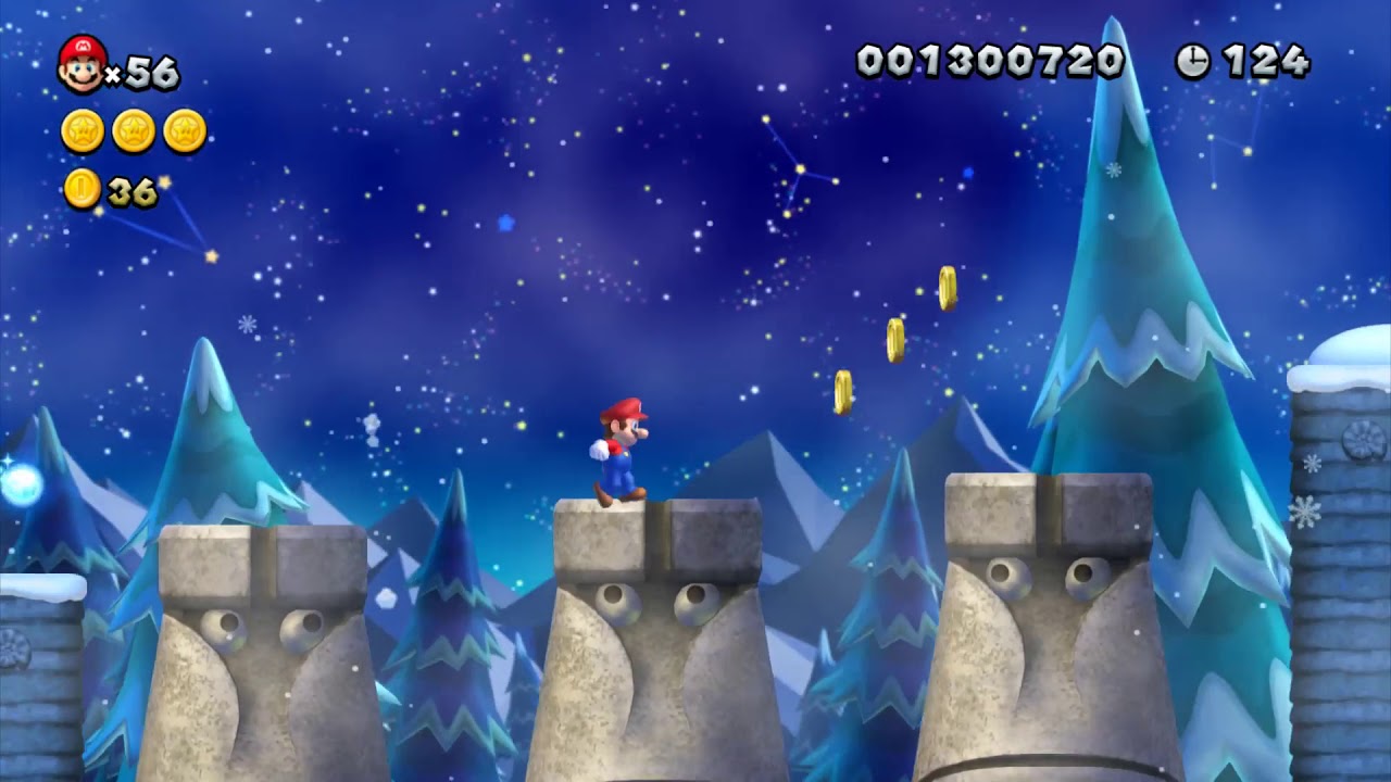 NSMBU Custom Level - Stone-Eye Froze-Zone - YouTube