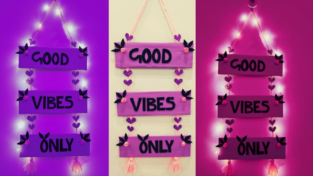 Beautiful Home Decor From Cardboard || Quotes || Good Vibes Only ...