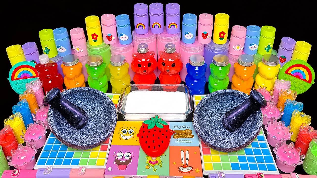 Sprunki Slime ASMR🌈OVER 1 HOURS Mix Slime with Makeup Cosmetics Glitter ...