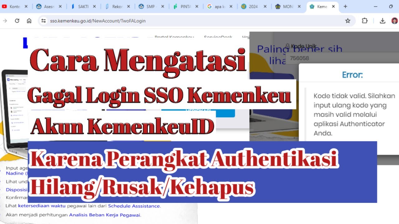 Cara Mengatasi gagal Login SSO Kemenkeu atau KemenkeuID Karena Perangkat Authentikasi Hilang ...